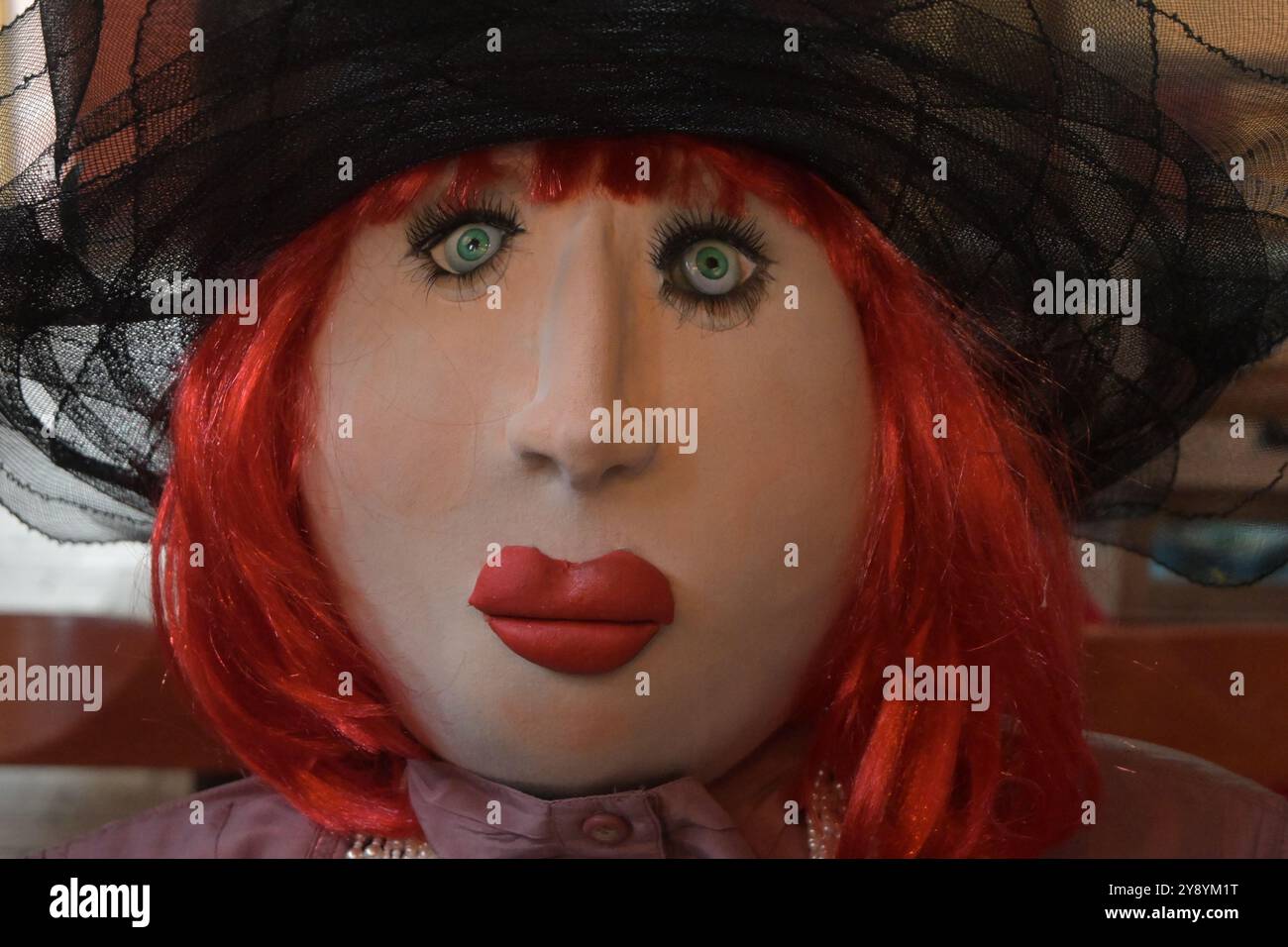 life size model of woman's face by artist Brigitte Norman Stock Photo ...