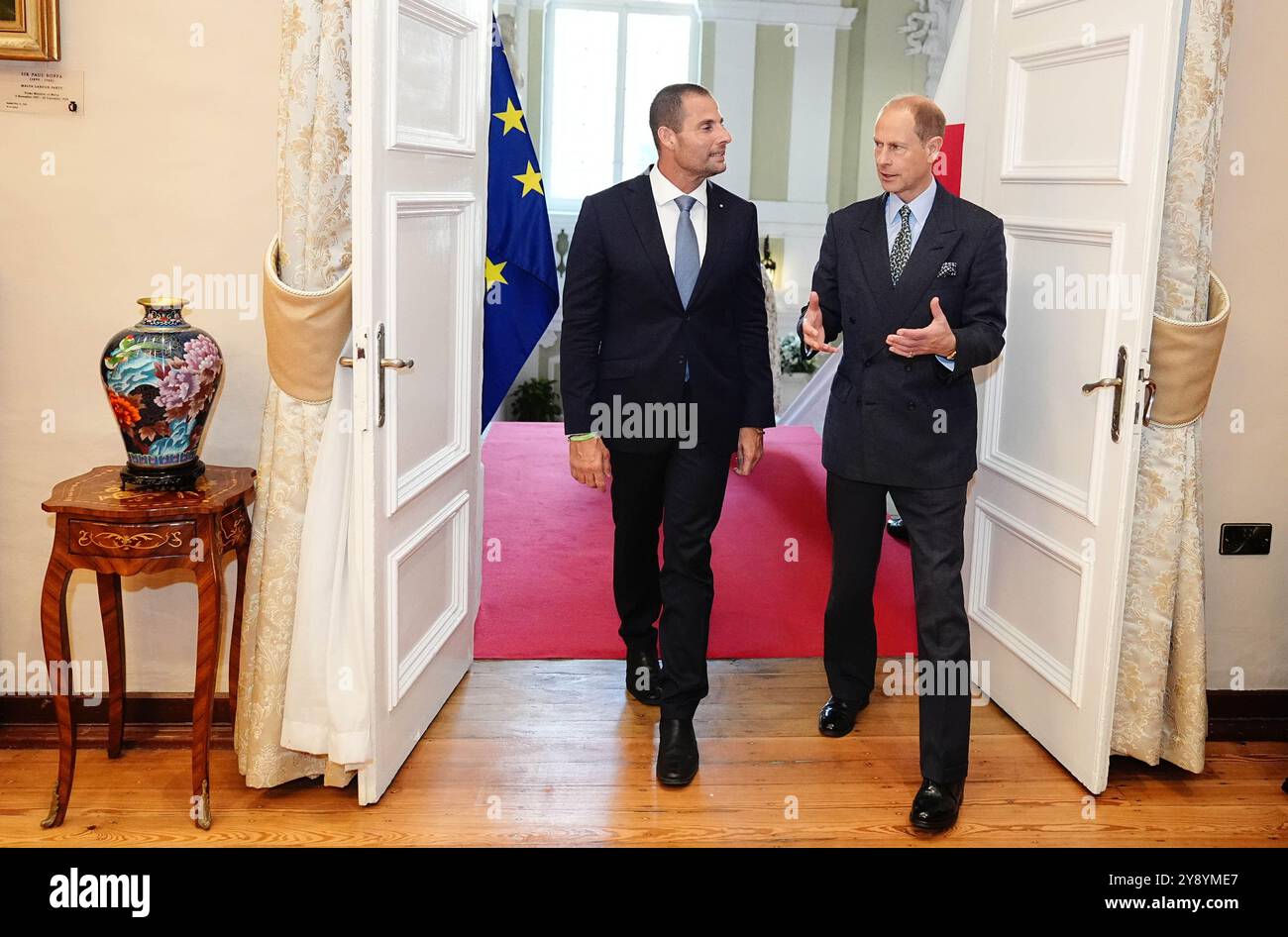 The Duke of Edinburgh (right) with the Prime Minister of Malta Dr ...