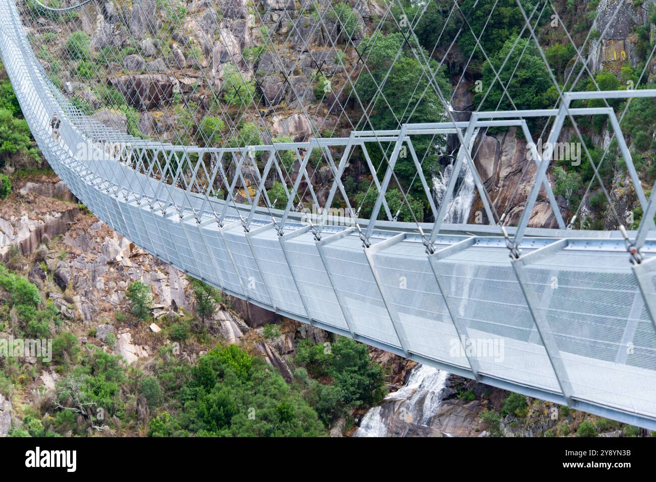 Arouca 516 suspension bridge, over the Paiva river, near Arouca ...