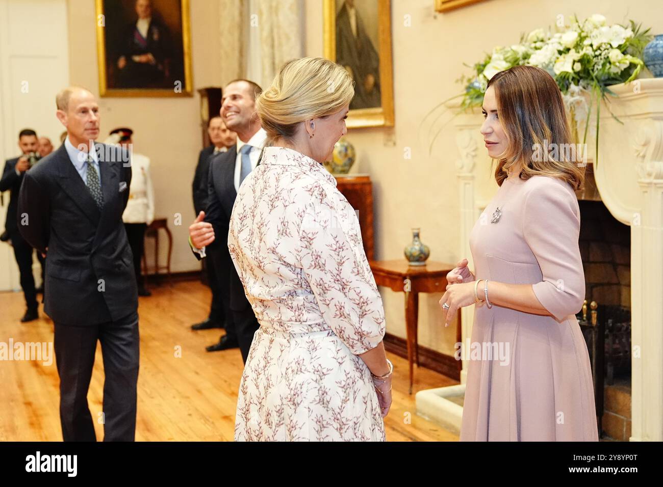 The Duke (left) and Duchess of Edinburgh (centre) during a meeting the ...