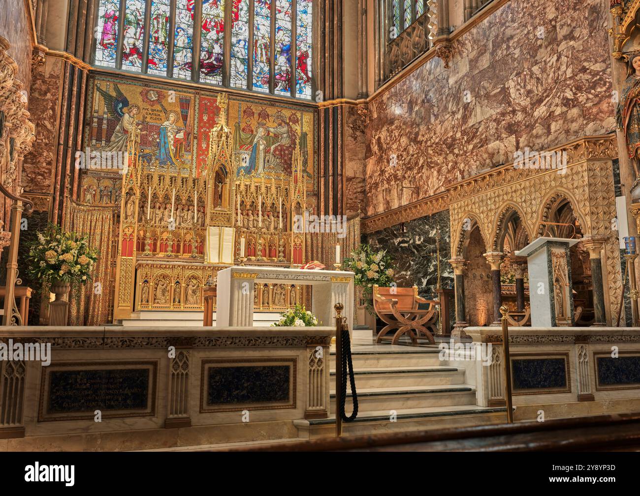 Sanctuary and altar in the Catholic christian church of the Immaculate ...