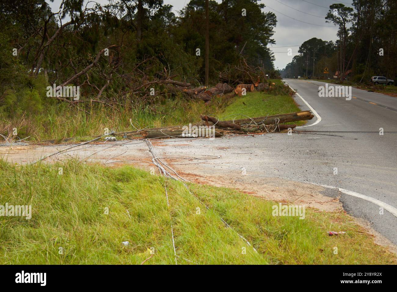 Property damage of Hurricane Helene the day after hit Southern Georgia ...