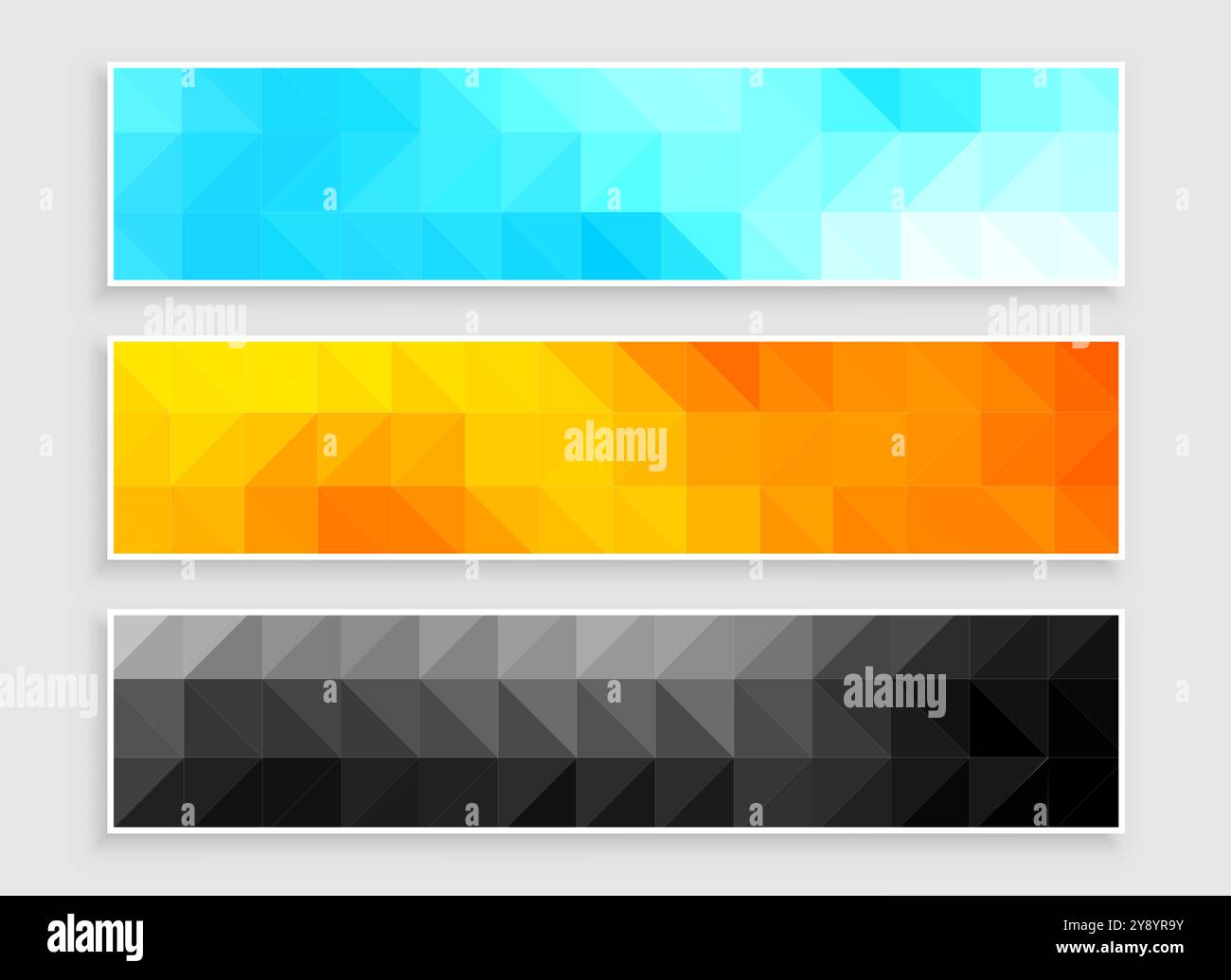 stylish wide web corporate footer layout in set of three vector Stock ...