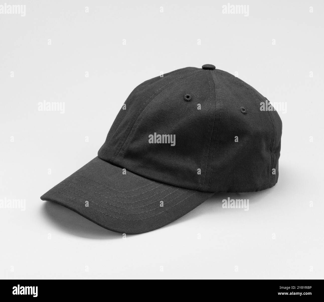 Black Baseball cap on greay background Stock Photo - Alamy