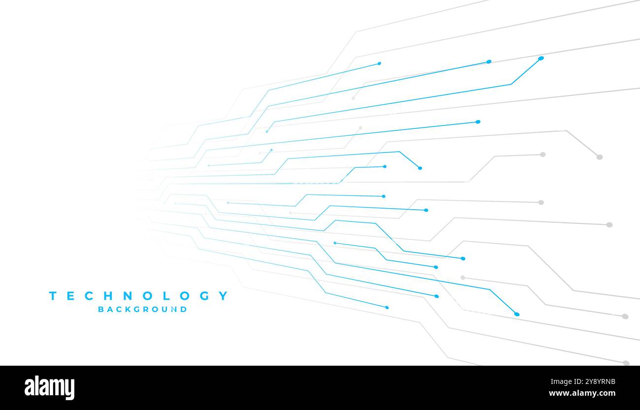 futuristic techno digital circuit wire white background design vector ...