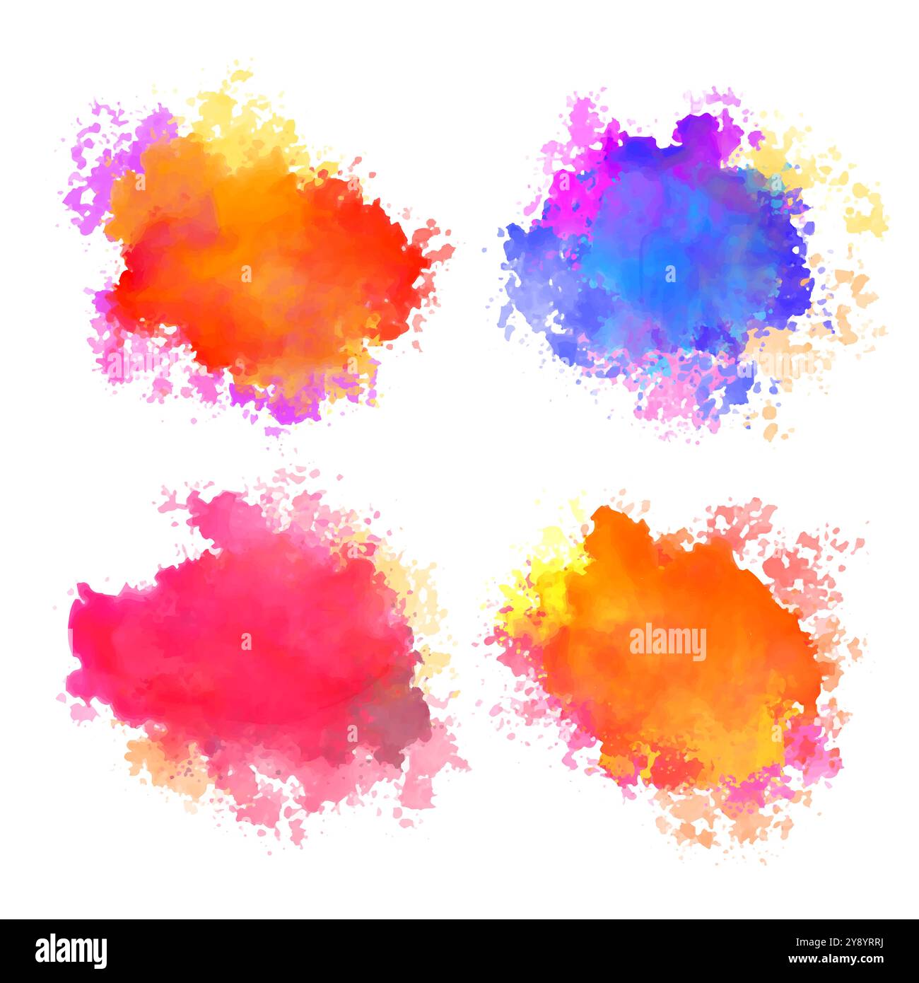 set of colorful liquid blob texture background design vector Stock ...