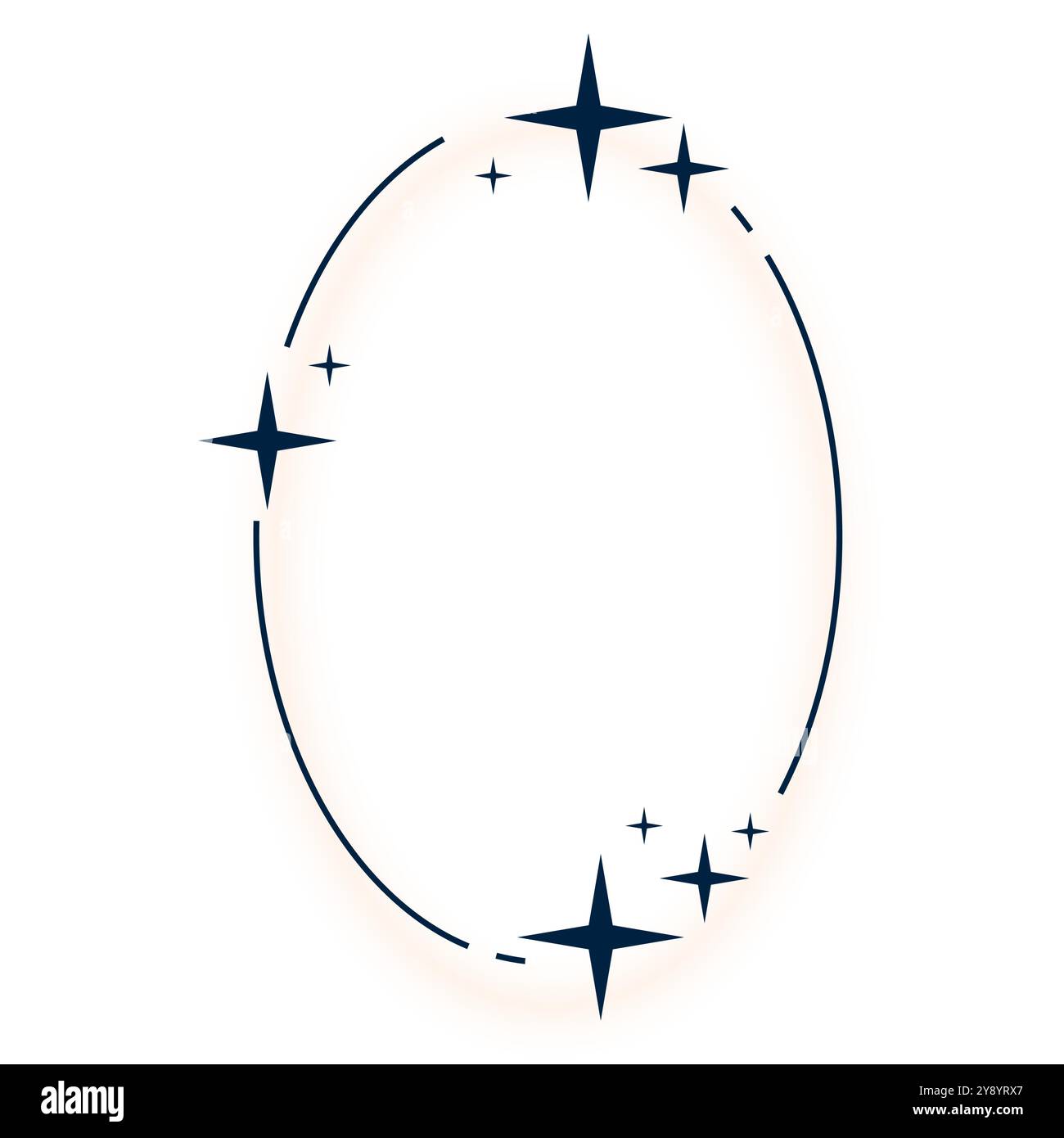 simple twinkle starry oval border frame with blank space vector Stock ...