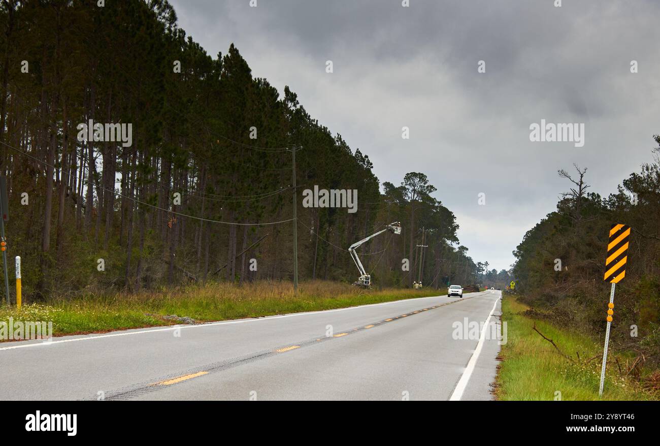Property damage of Hurricane Helene the day after hit Southern Georgia ...
