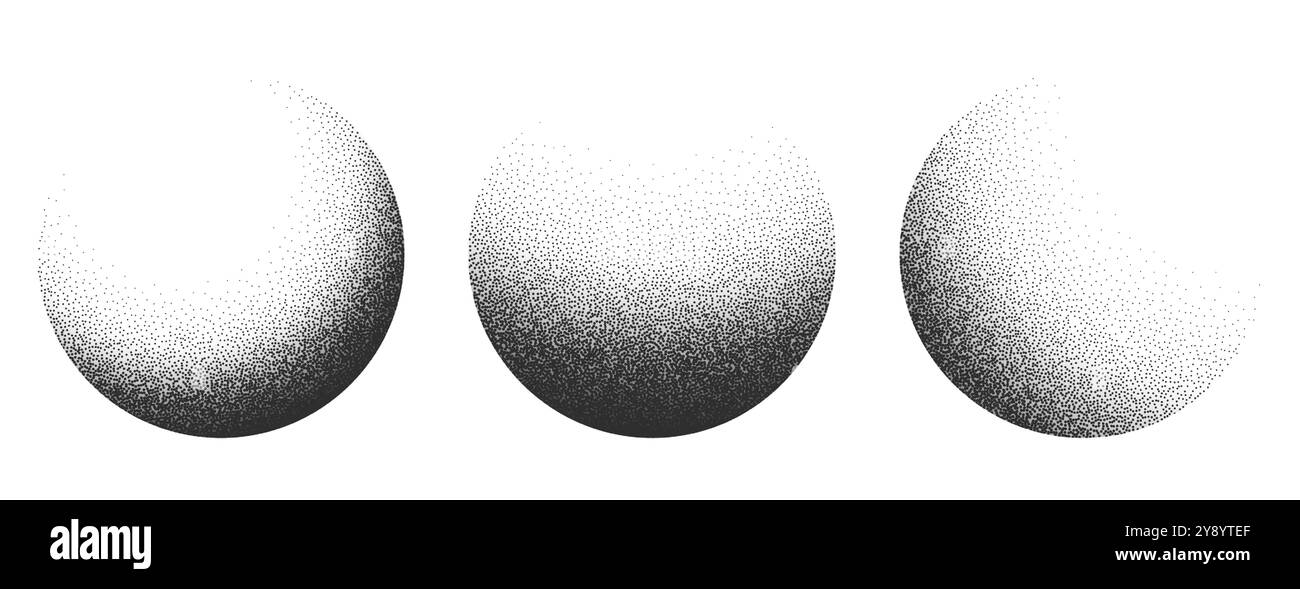 set of round stipple overlay pattern background vector Stock Vector ...