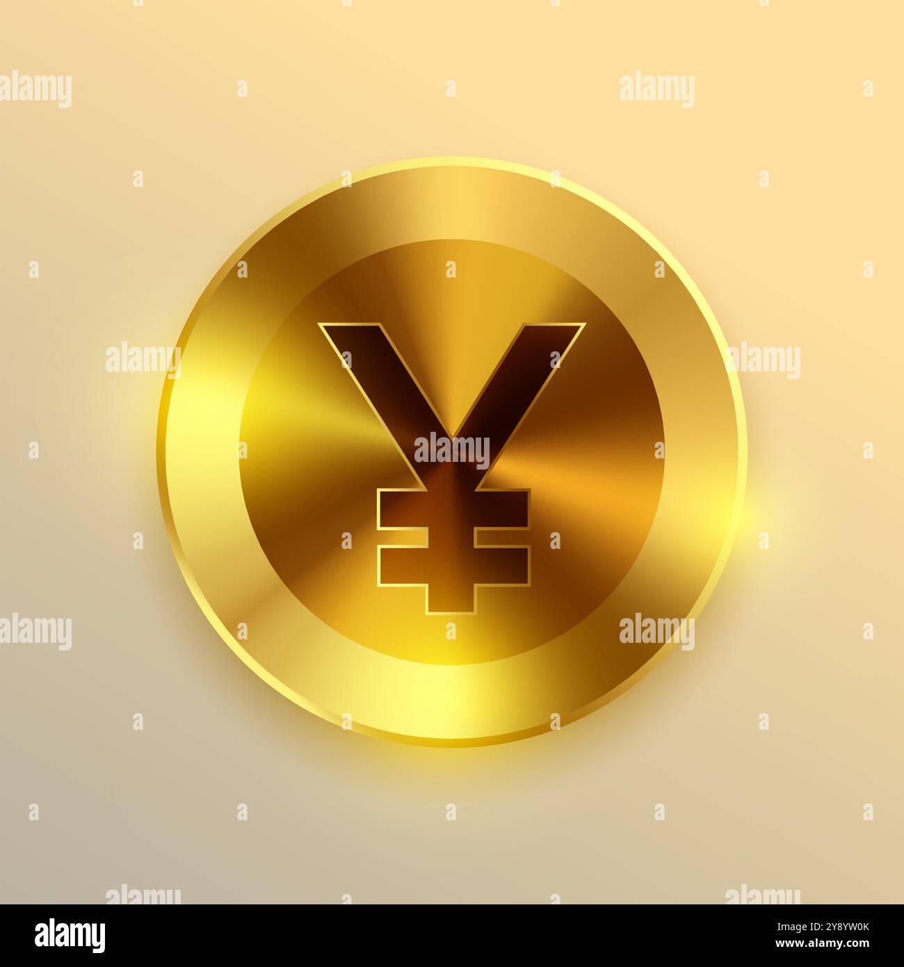 shiny and golden golden yen coin symbol design vector Stock Vector ...