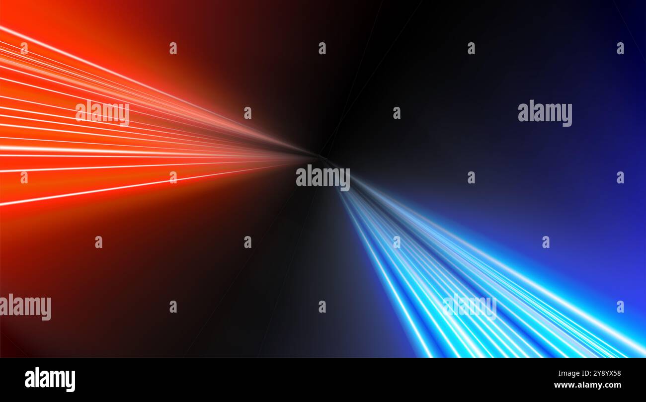 Red and blue speed lines. Dynamic fast light trails Stock Photo - Alamy