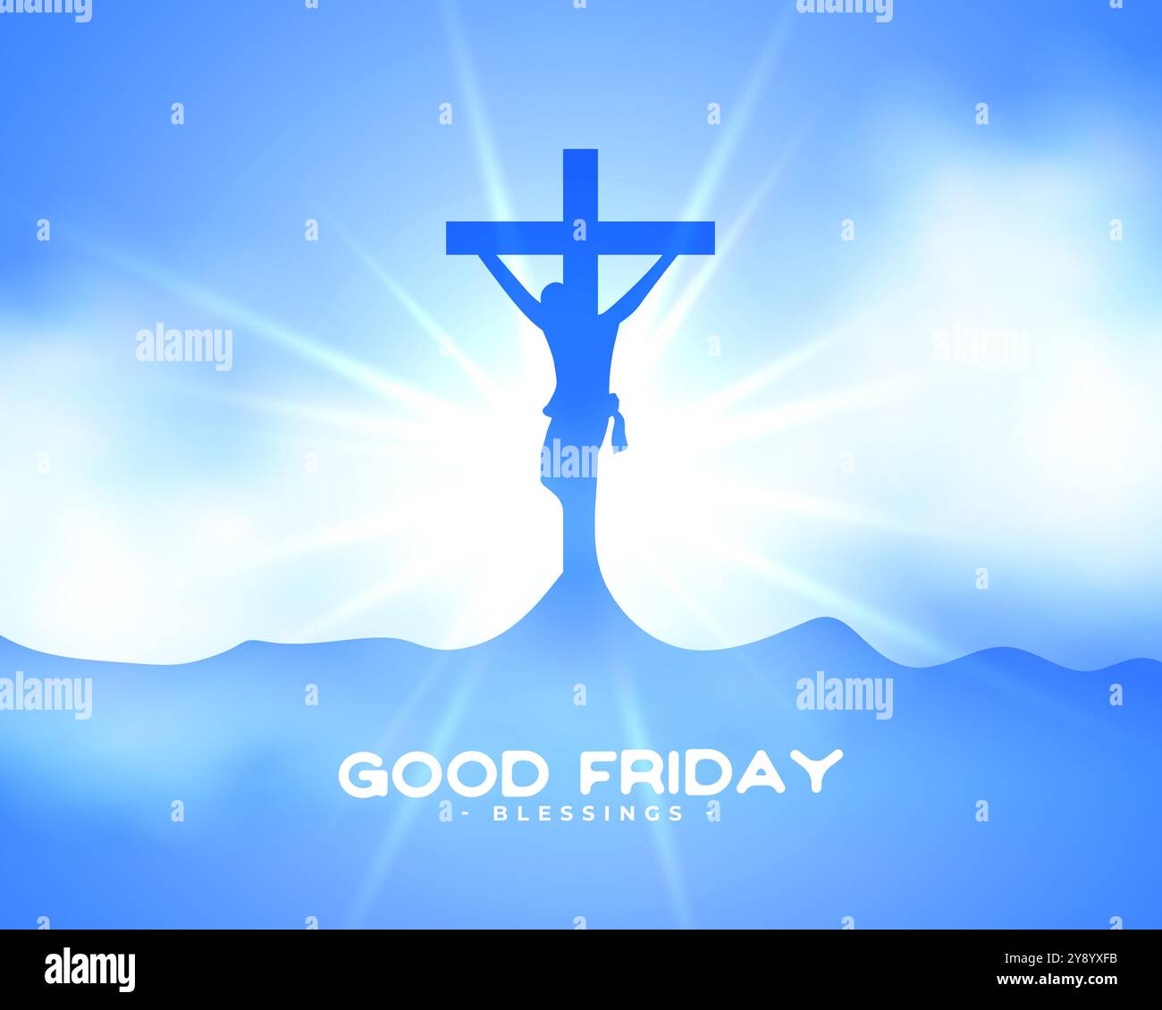 good friday or easter day blessing background with light effect vector ...