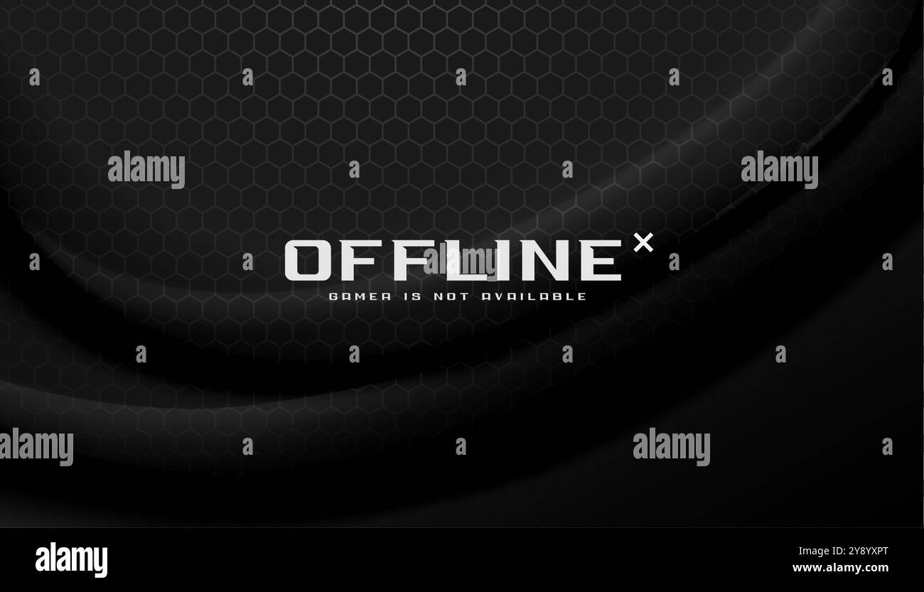 dark black offline gamers twitch banner for social media vector Stock ...