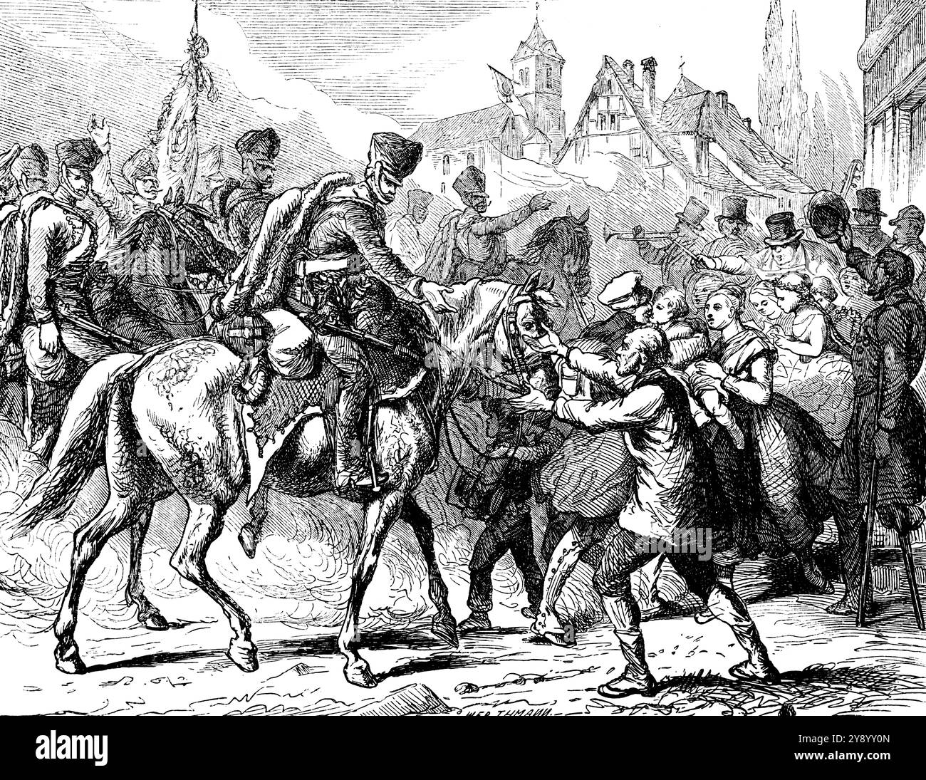 End of Napoleonic Wars in 1815, Return of Prussian soldiers in their ...