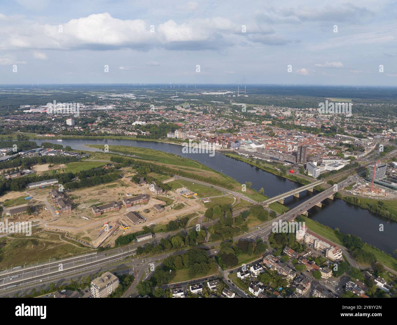 Construction of the The Kazernekwartier, city quarters residential area in Venlo, Limburg, The ...