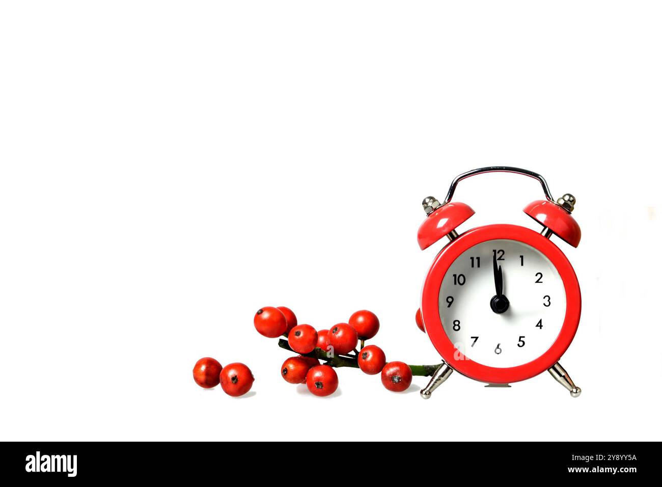 Midnight clock isolated on white background Stock Photo - Alamy