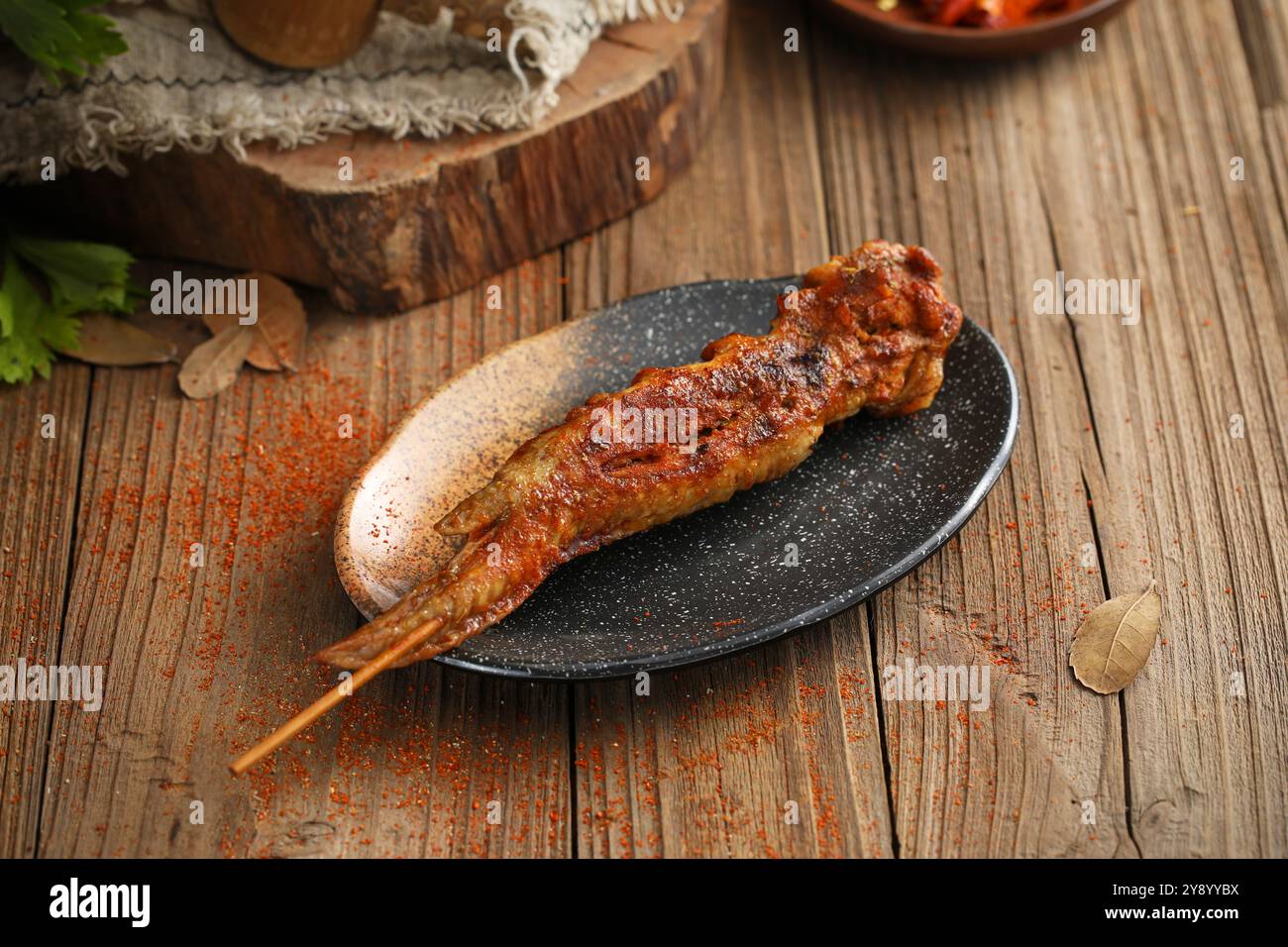 Charcoal-grilled Hot and Spicy Chicken Feet, Shashlik. Kebab Stock ...