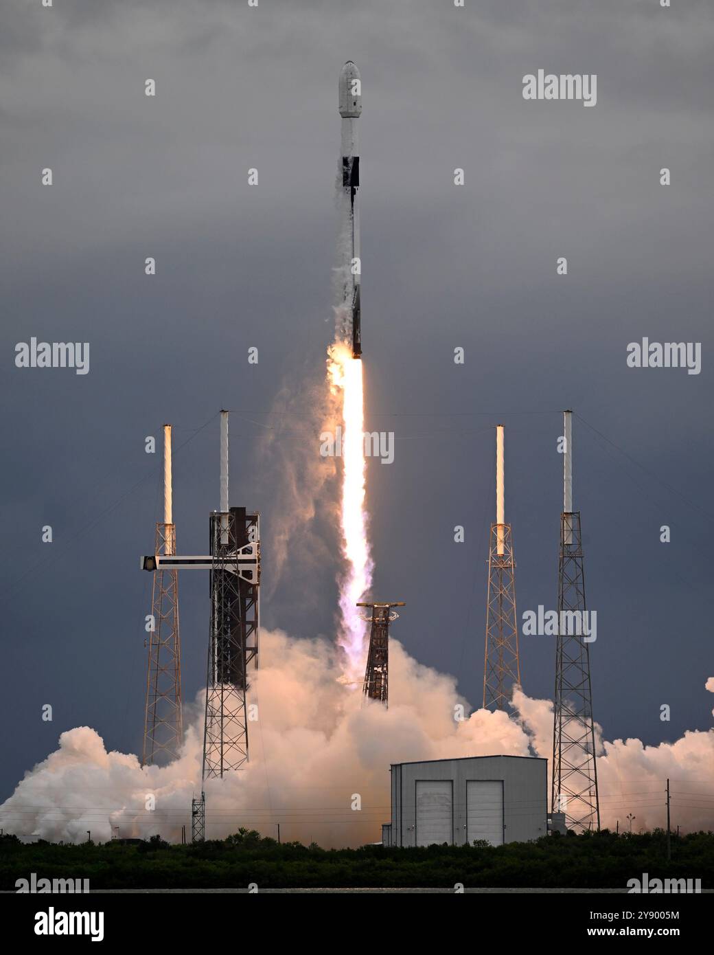 A SpaceX Falcon 9 rocket launches the Hera spacecraft for the European ...