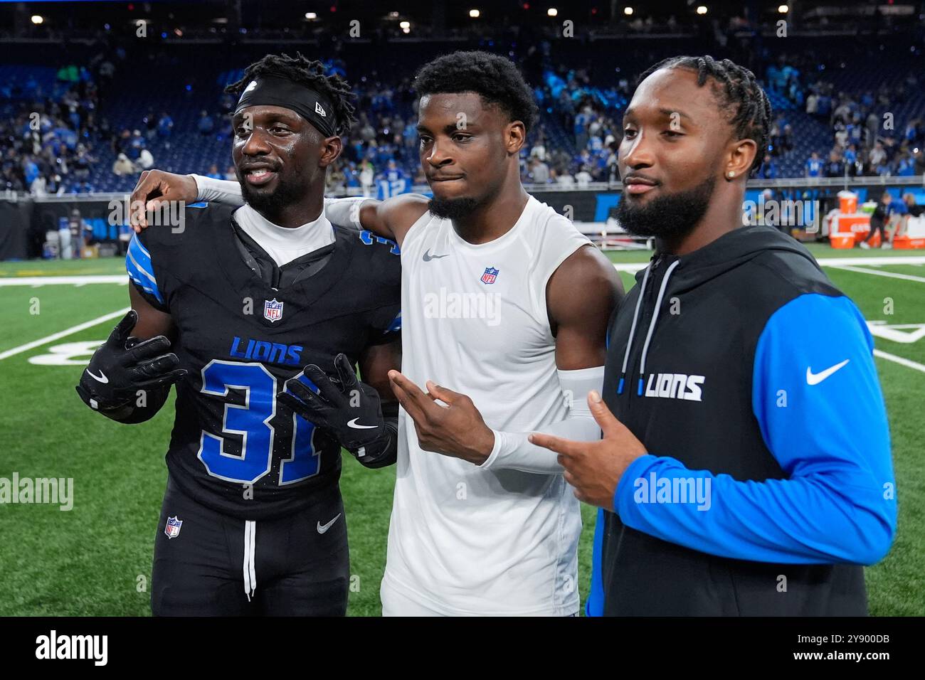 Detroit Lions safety Kerby Joseph, from left, Seattle Seahawks ...