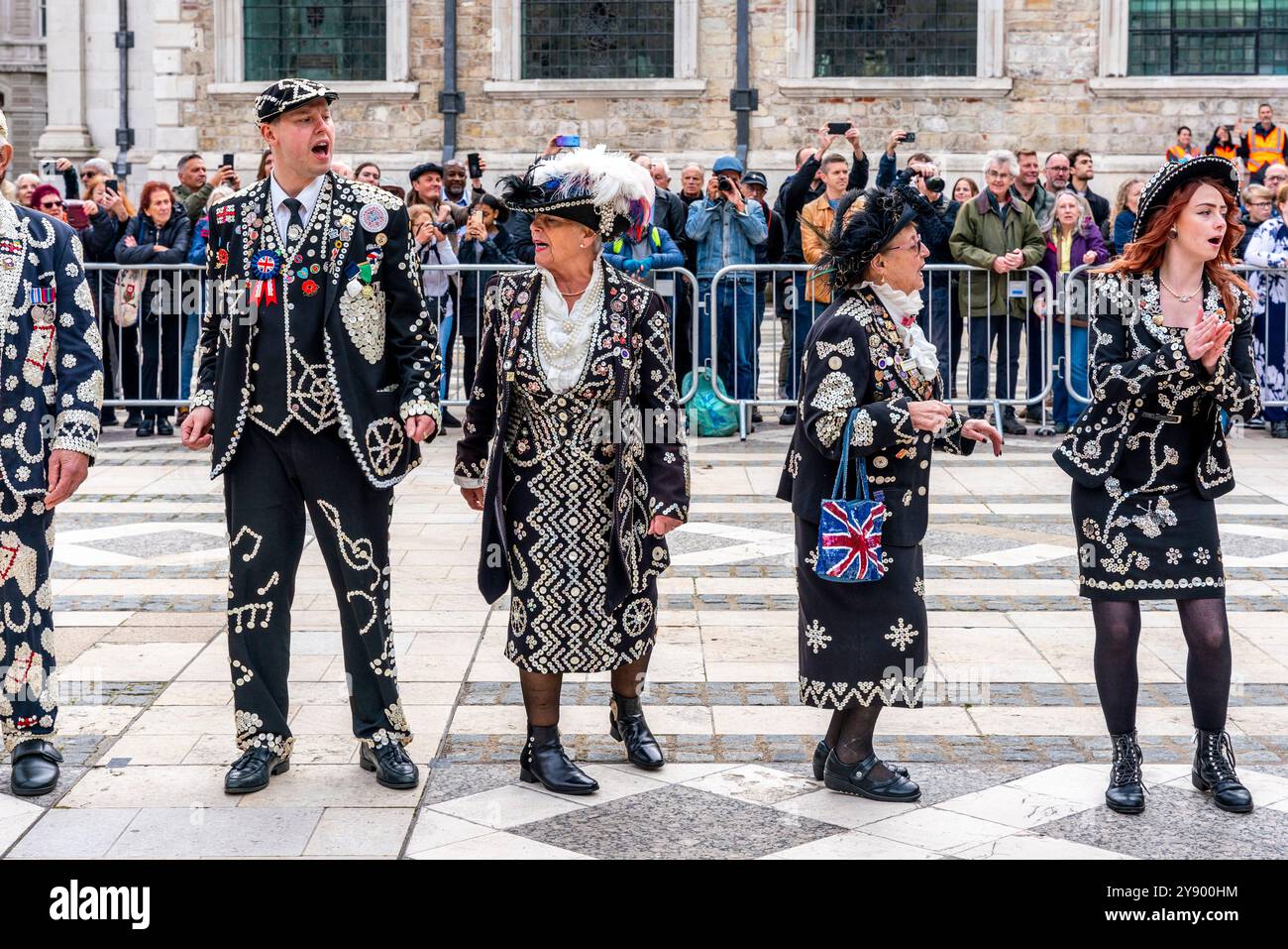 A Group of Pearly Kings and Queens Singing Traditional Cockney Songs At ...
