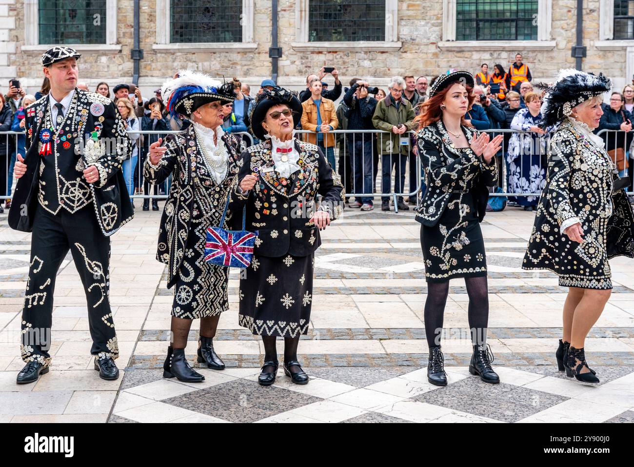 A Group of Pearly Kings and Queens Singing Traditional Cockney Songs At ...