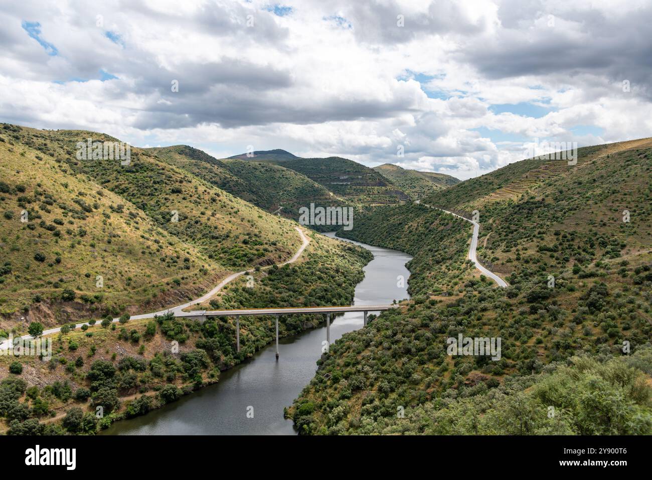 Panoramic view of famous Coa valley, known for its excavated stone age ...