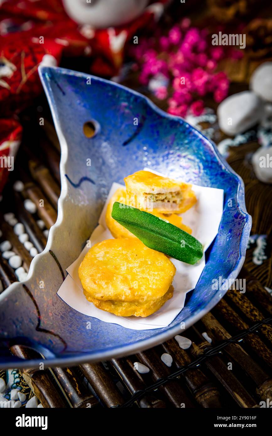 deep fried Lotus root chicken，Japanese food Stock Photo - Alamy
