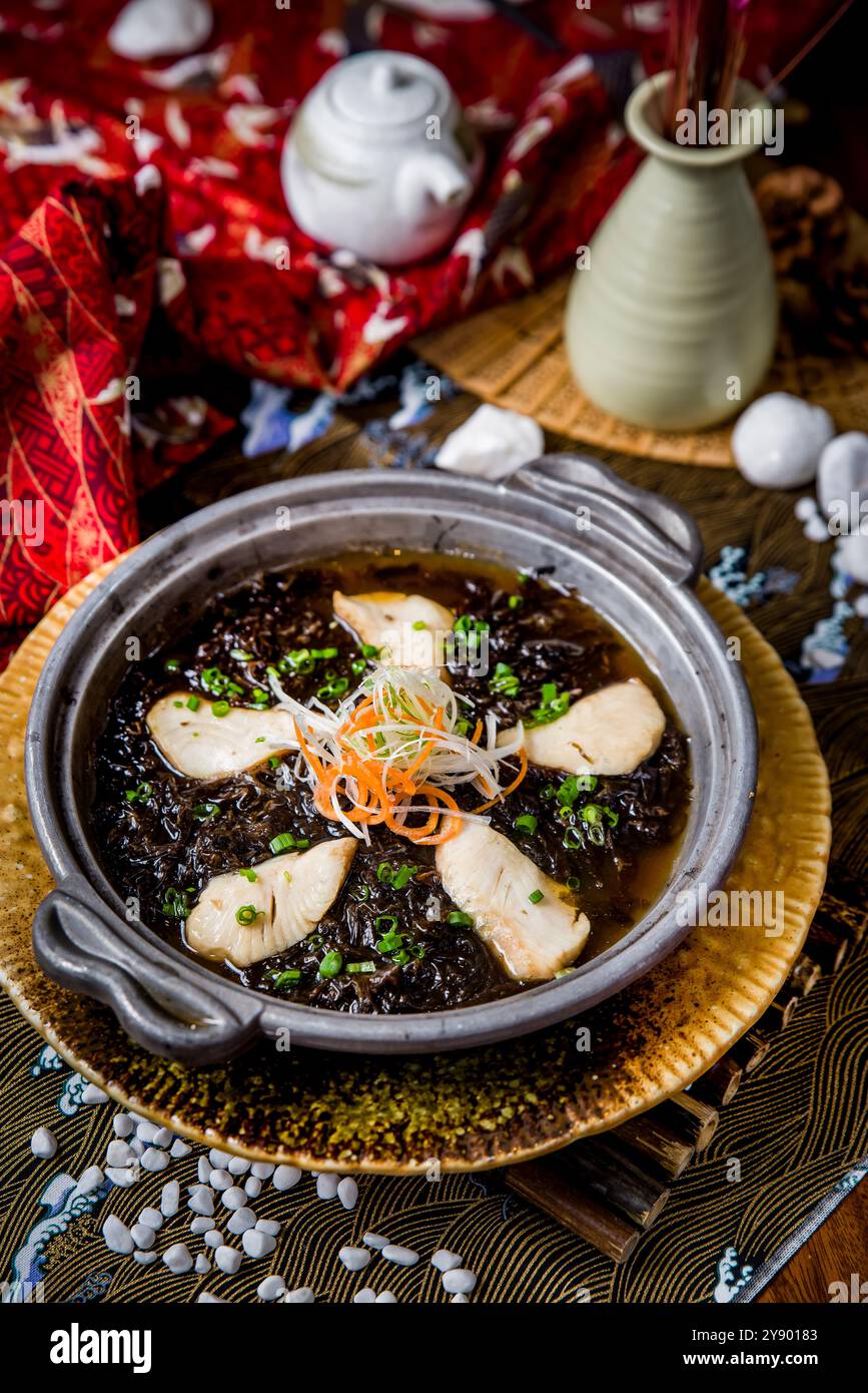 Boiled White Body Fish Seaweed，Japanese food Stock Photo - Alamy