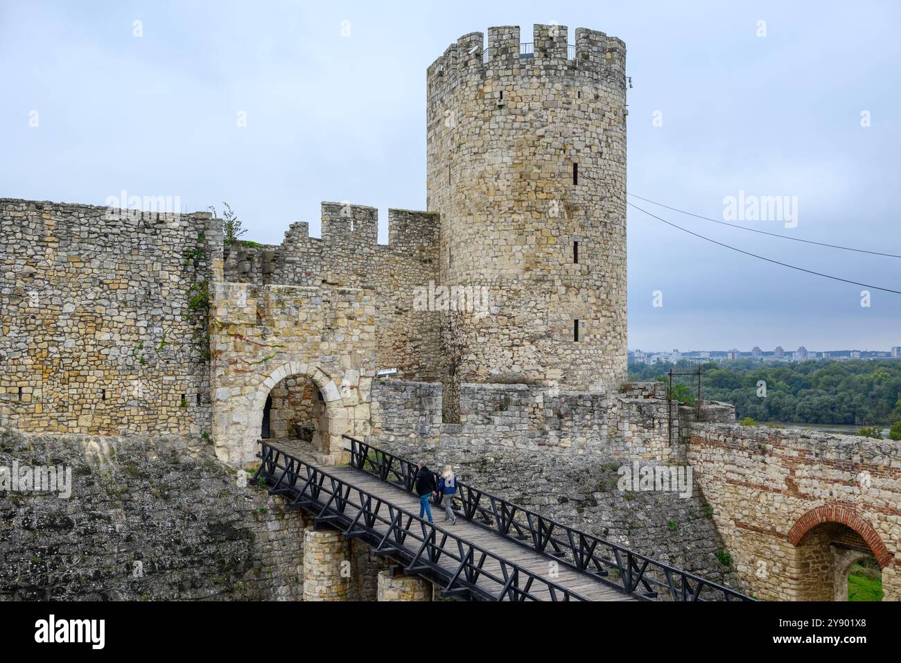 Remains of Historic Belgrade Fortress in Kalemegdan park in Belgrade ...
