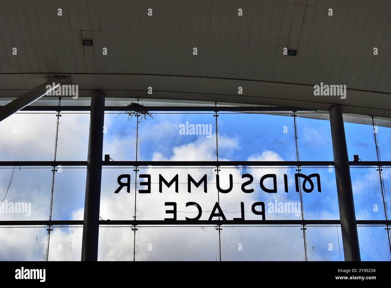 A bird's nest in the roof at Midsummer Place shopping centre in Milton ...