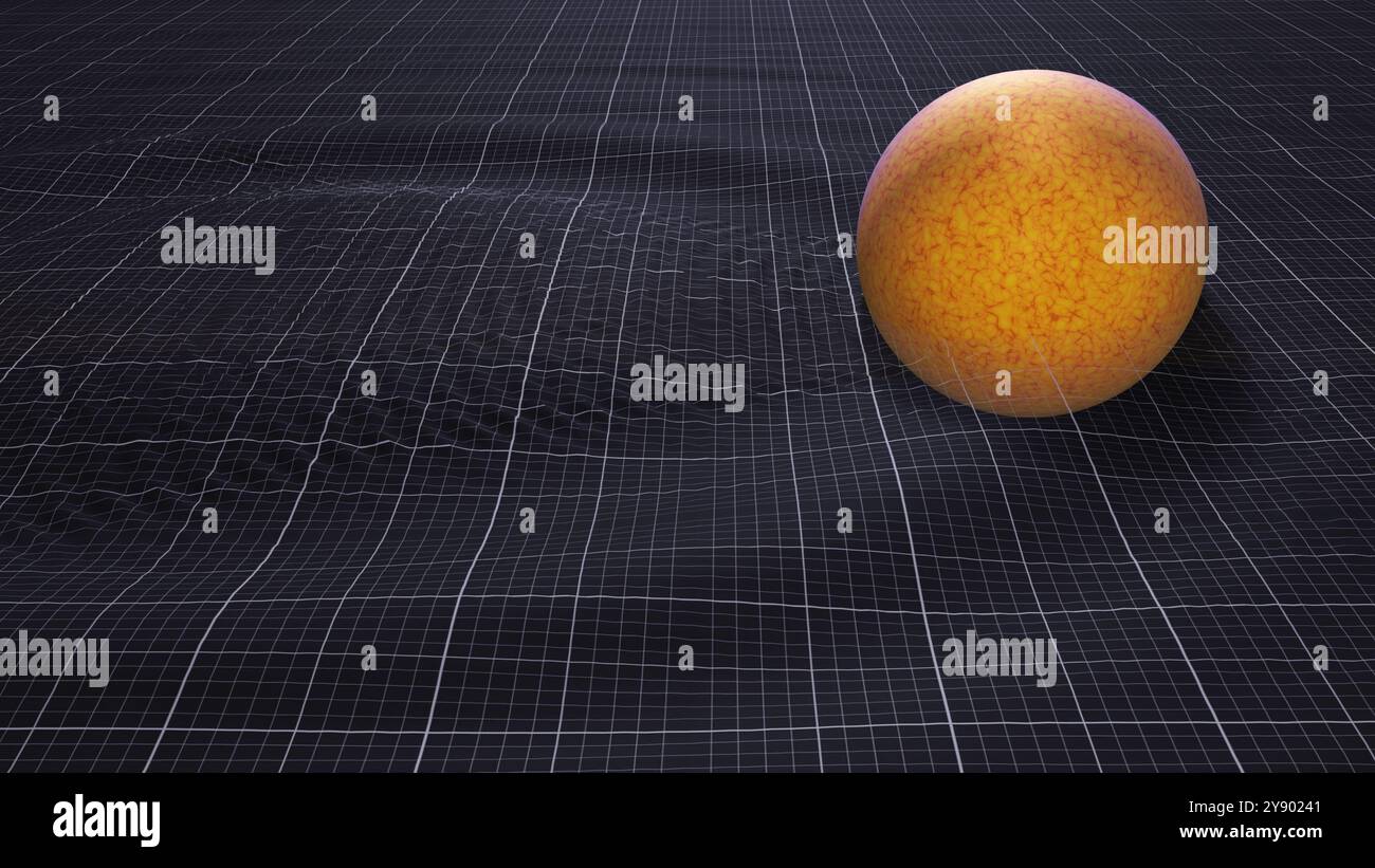 Massive Object Warping Space Grid Surface Graviton Sphere Moves