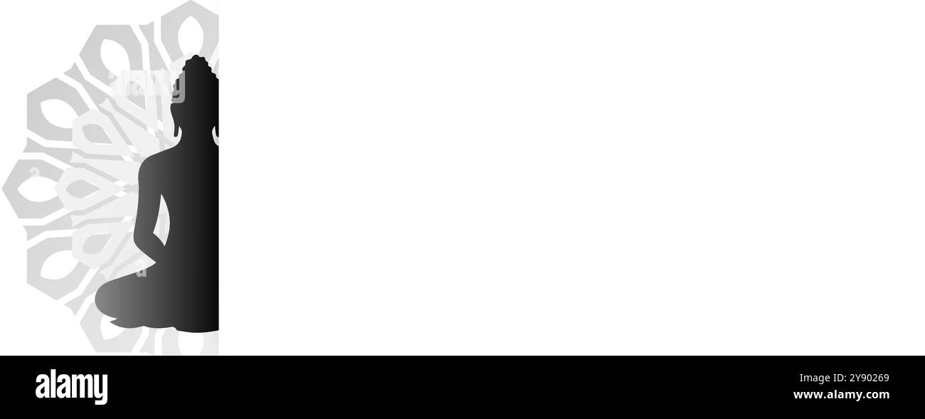 happy guru purnima or vesak day white banner with text space vector ...