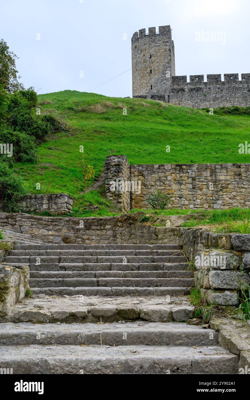 Remains of Historic Belgrade Fortress fortifications in Kalemegdan park ...