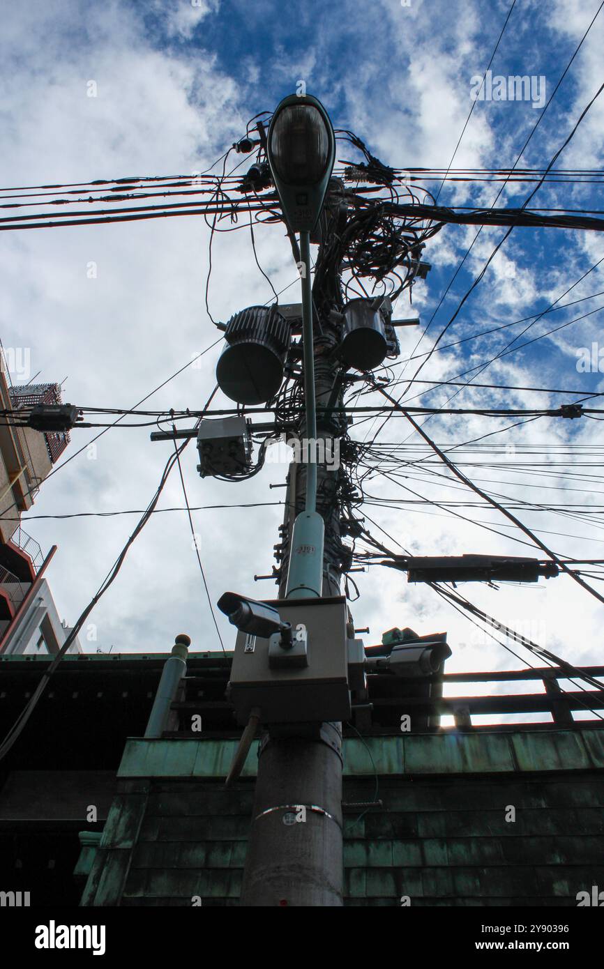Japanese electric pole Stock Photo - Alamy