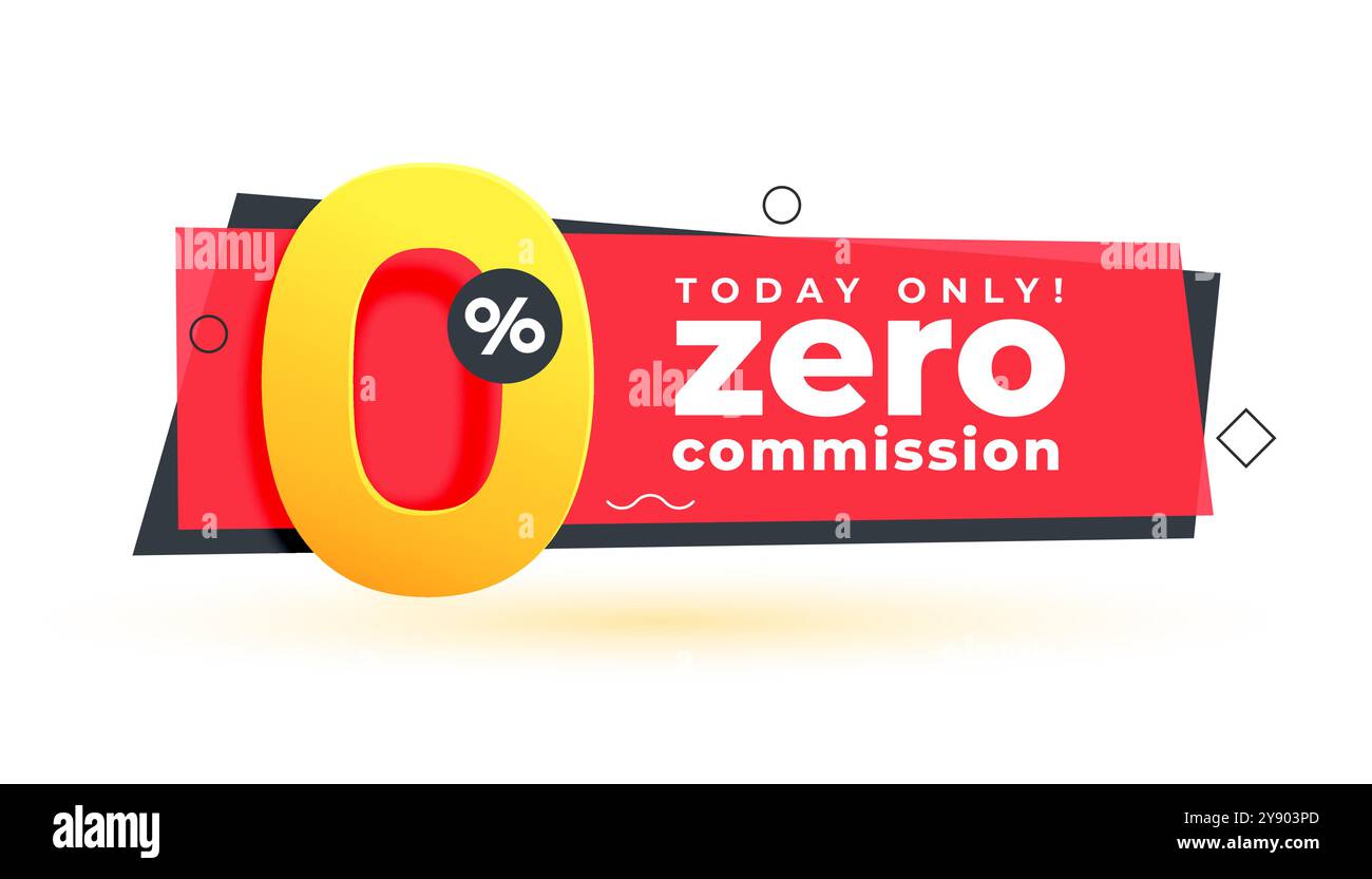zero percent commission or free service offer background design vector ...