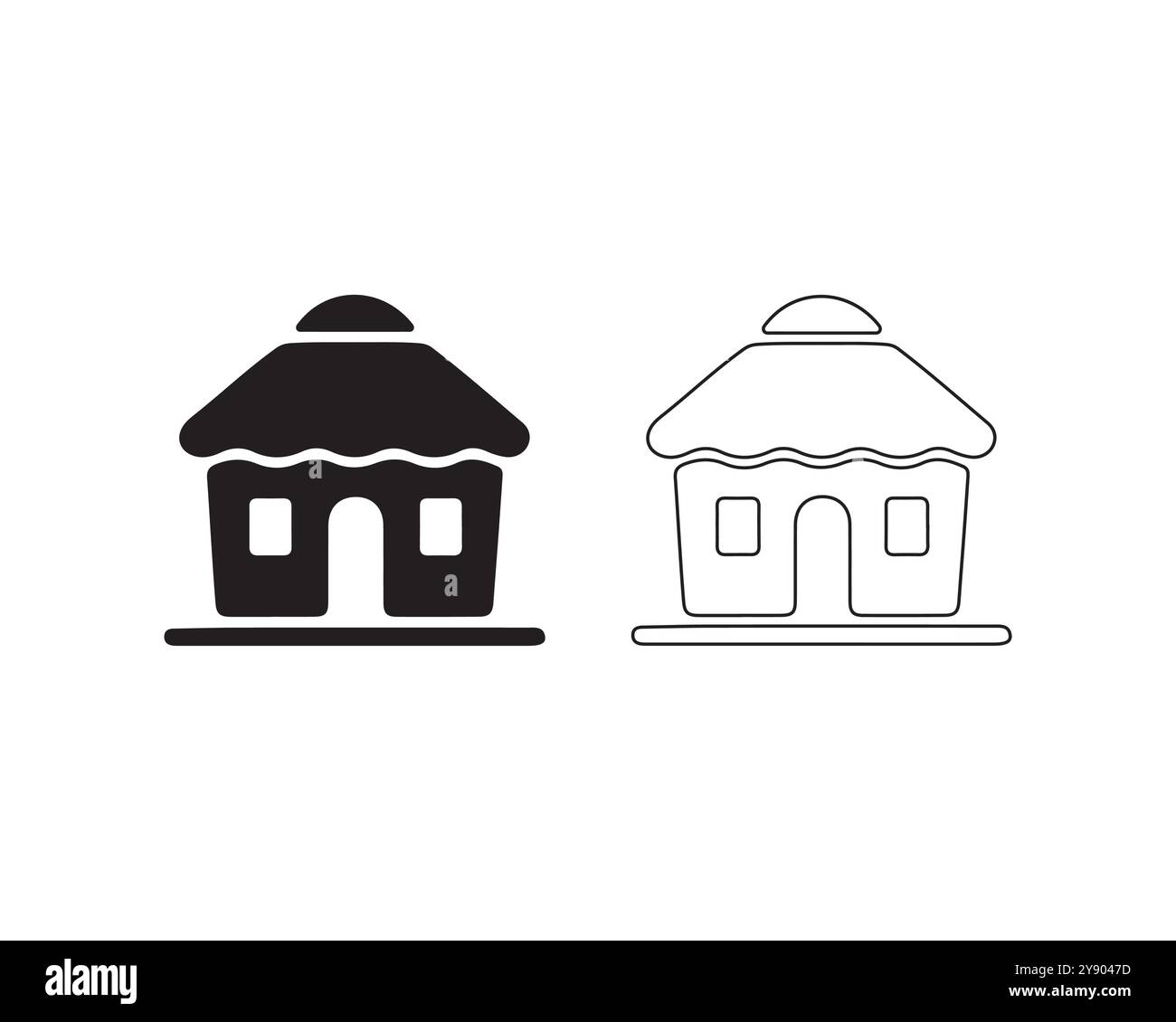 Home icon with thin line on white background Stock Vector Image & Art ...