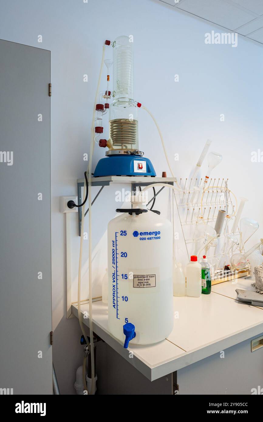 Machine in a chemistry laboratory to convert ordinary tap water into ...