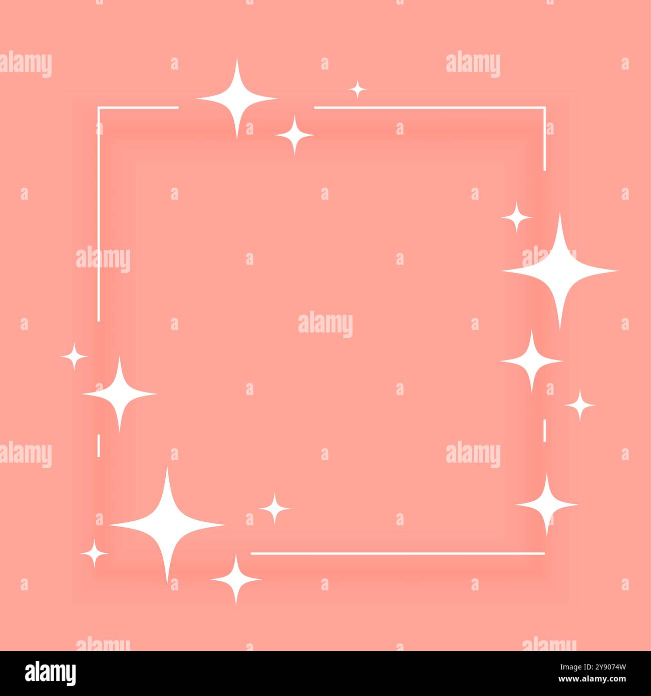 simple and cute sparkling star blank border frame design vector Stock ...