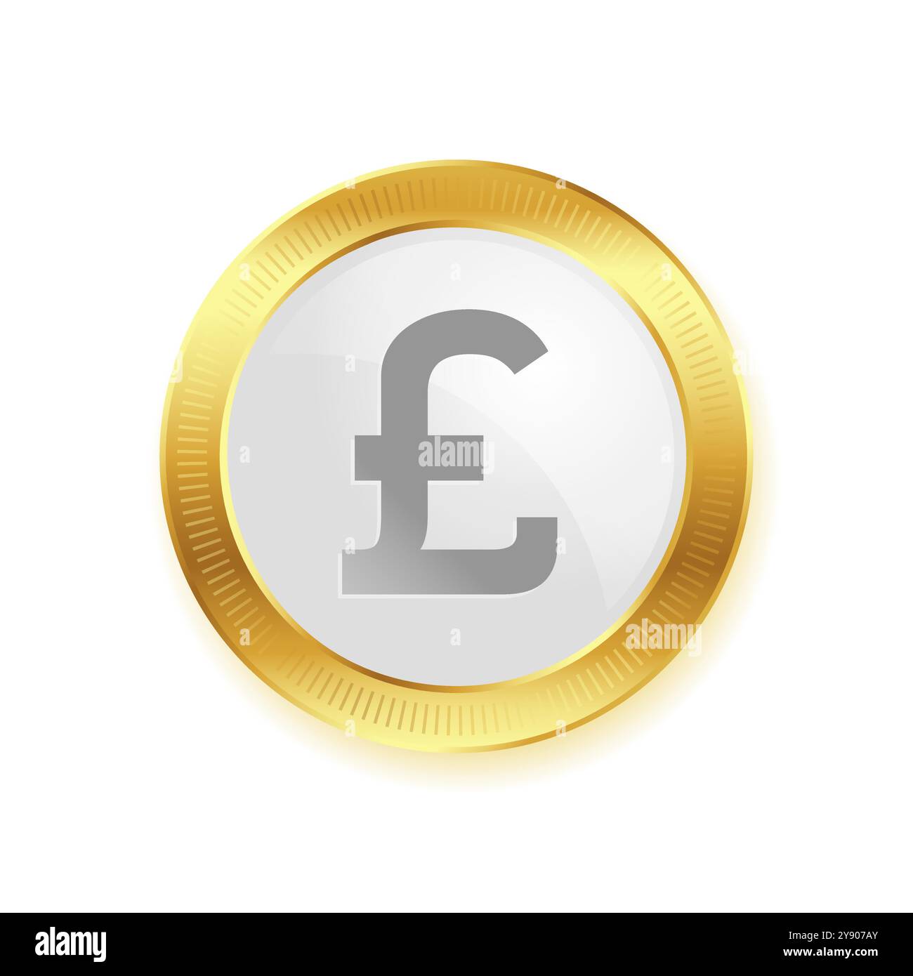 isolated english currency pound golden coin symbol vector Stock Vector ...
