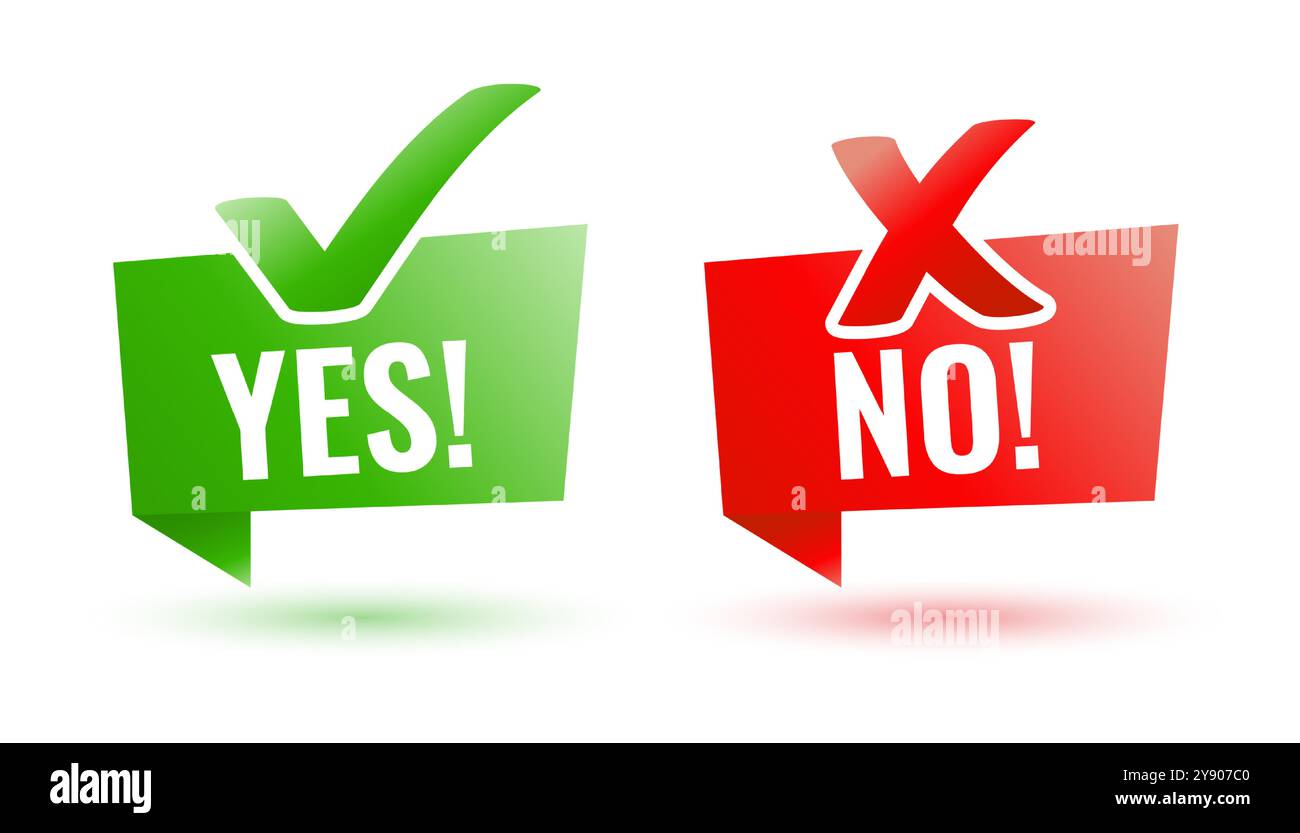 yes and no check mark sign design vector Stock Vector Image & Art - Alamy
