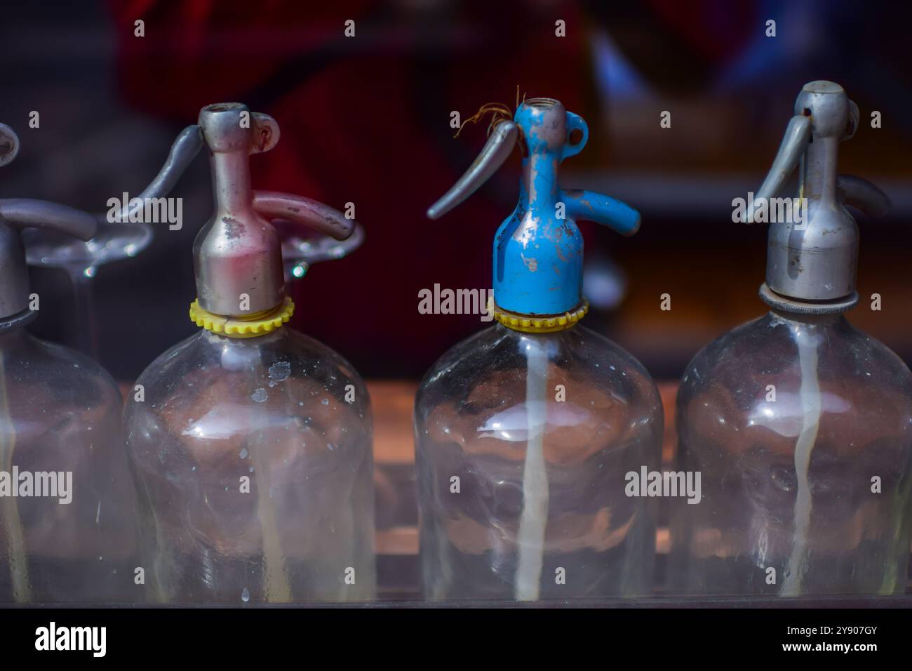 Old soda water siphon bottles Stock Photo - Alamy