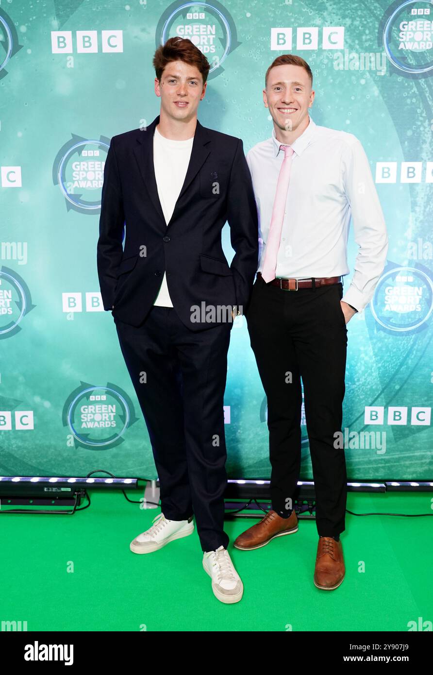 Hector Pardoe (left) and Max Litchfield attending BBC's Green Sport ...