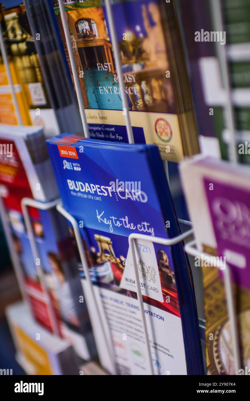 Budapest Card information flyers Stock Photo - Alamy