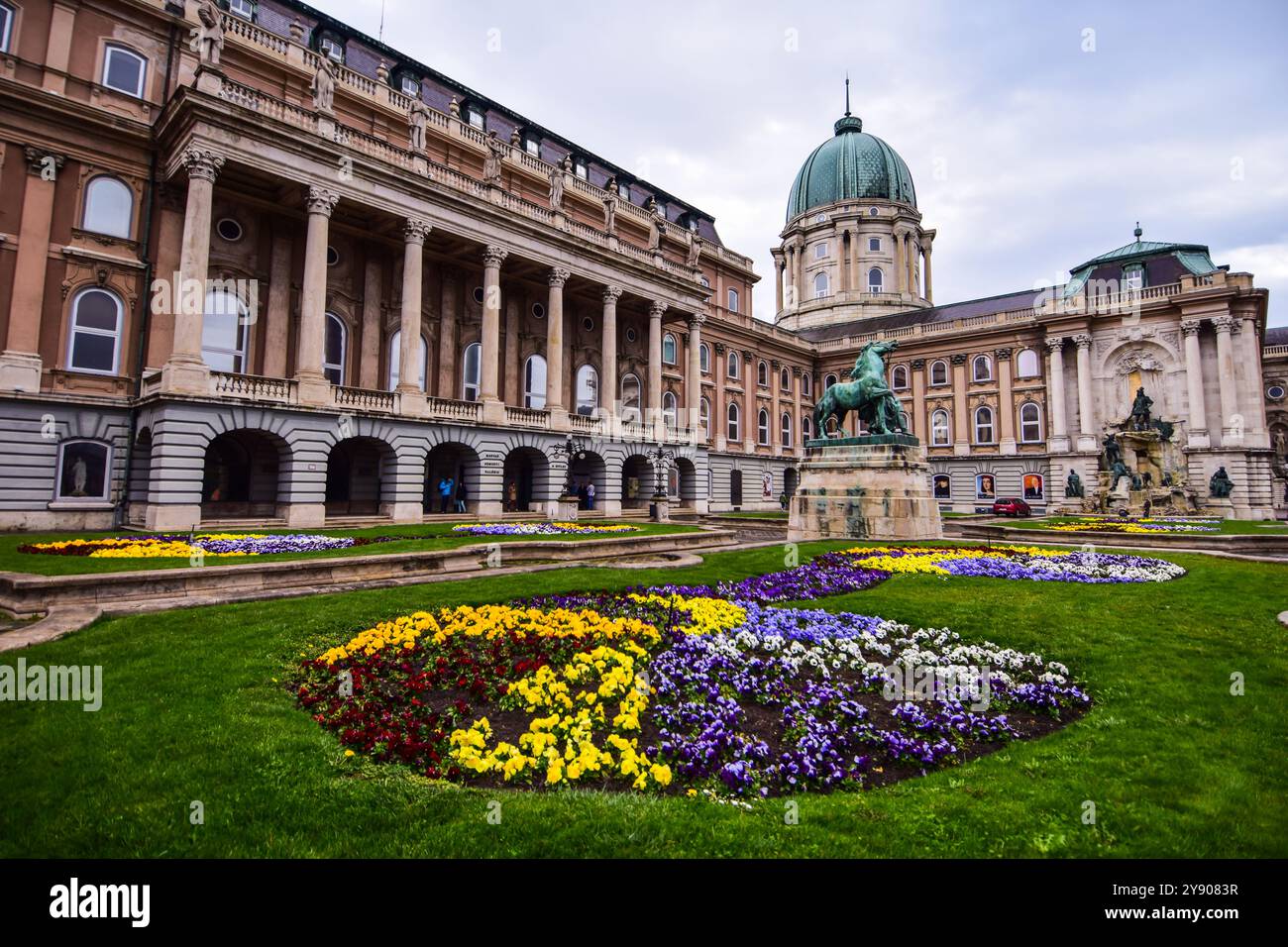 First courtyard inside Buda Castle complex in Budapest, Hungary Stock ...