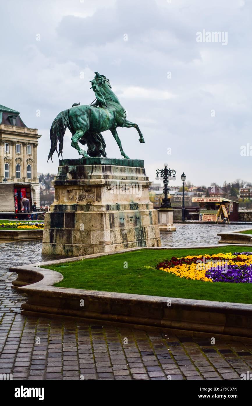 First courtyard inside Buda Castle complex in Budapest, Hungary Stock ...