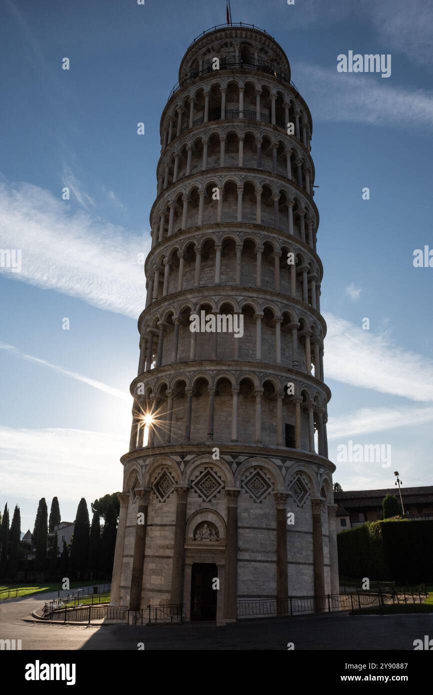 historical landmark leaning tower of Pisa in Tuscany Italy campanile ...