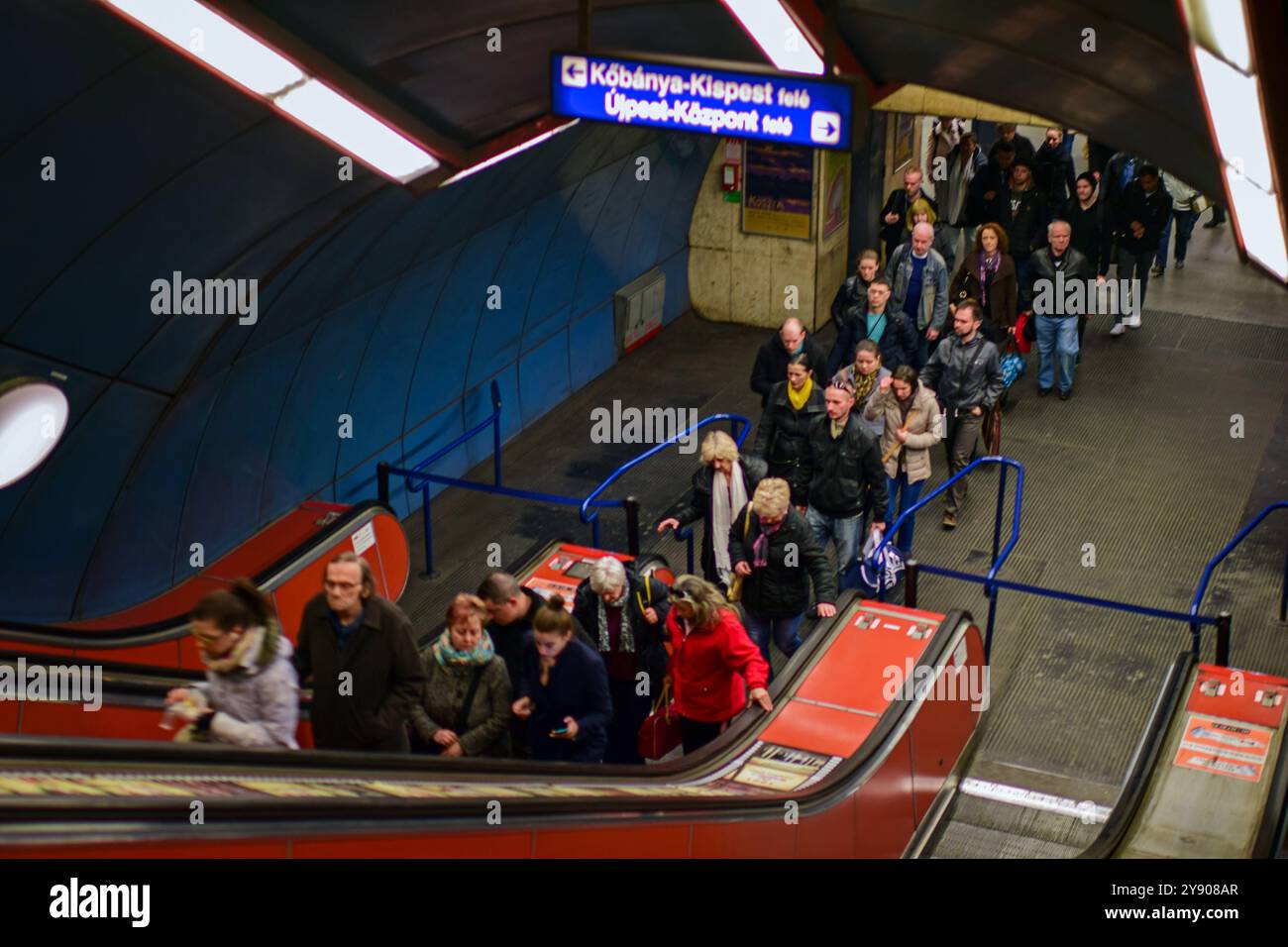 Stairs in Budapest subway Stock Photo - Alamy