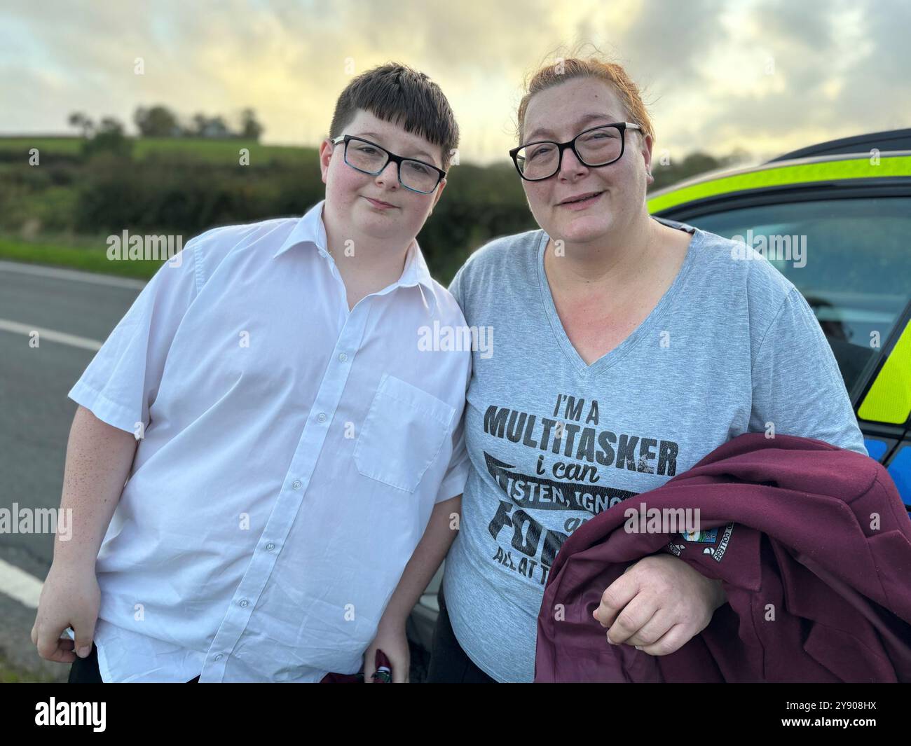 Dylan Lee, 12, and his mum Stacey Lee on the outskirts of Newtownards ...