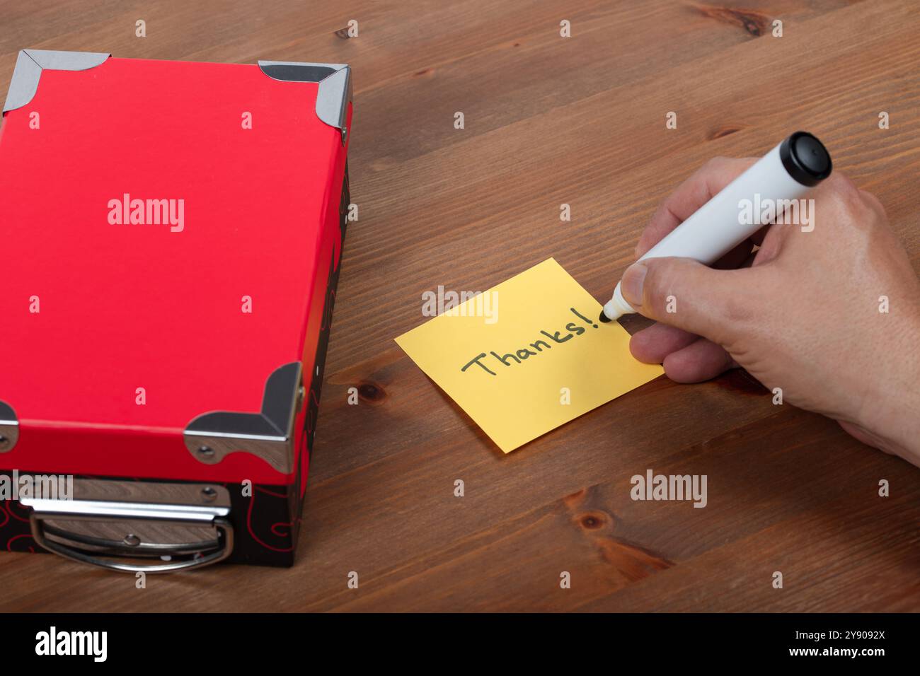 Men writing thank on paper hi-res stock photography and images - Alamy