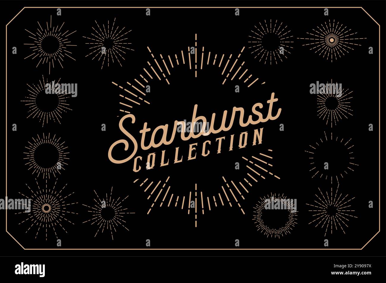 collection of sunbeam bursting icon in classic art vector Stock Vector ...